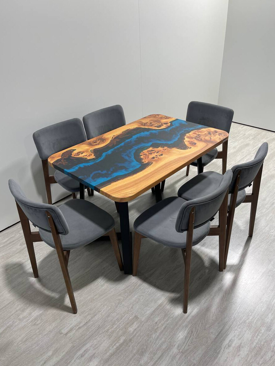 Стол кухонный обеденный 160х80 см THETABLE•RU прямоугольный нераскладной с металлическими ножками, модель 4.1/1.1
