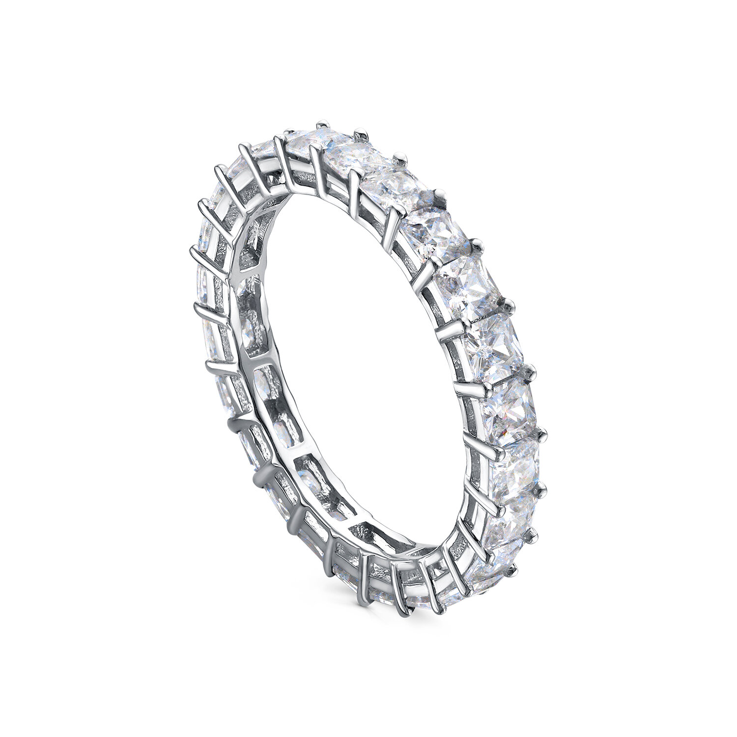 Кольцо, серебро, 925 проба, фианит