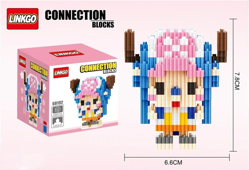 Мини-конструктор Linkgo One Piece Chopper, розовый, 68192