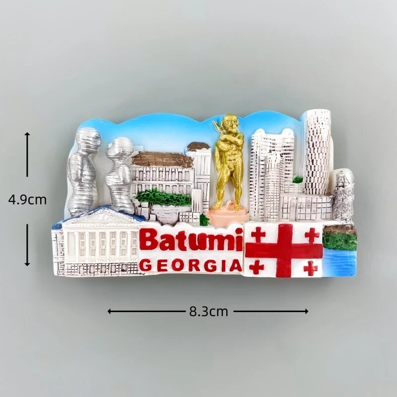 Грузия, столичный город, Тубиси, Город Батуми, Кашки, туристический мемориал, нарисованное украшение, изделия ручной работы, наклейки на холодильник