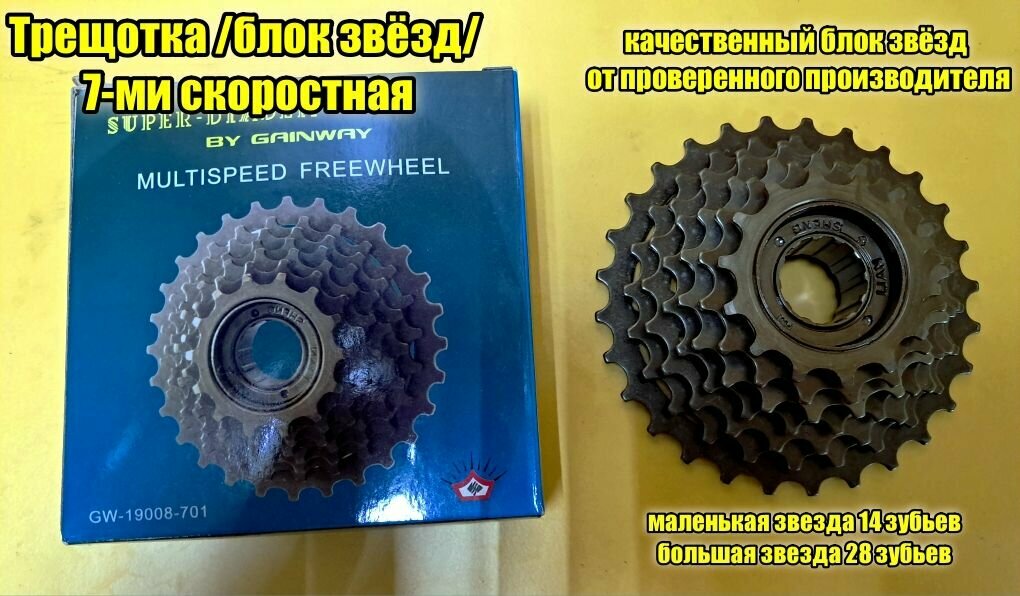 Трещотка FW-7 14-28 7 ск SAIGUAN/RFWFW7000001