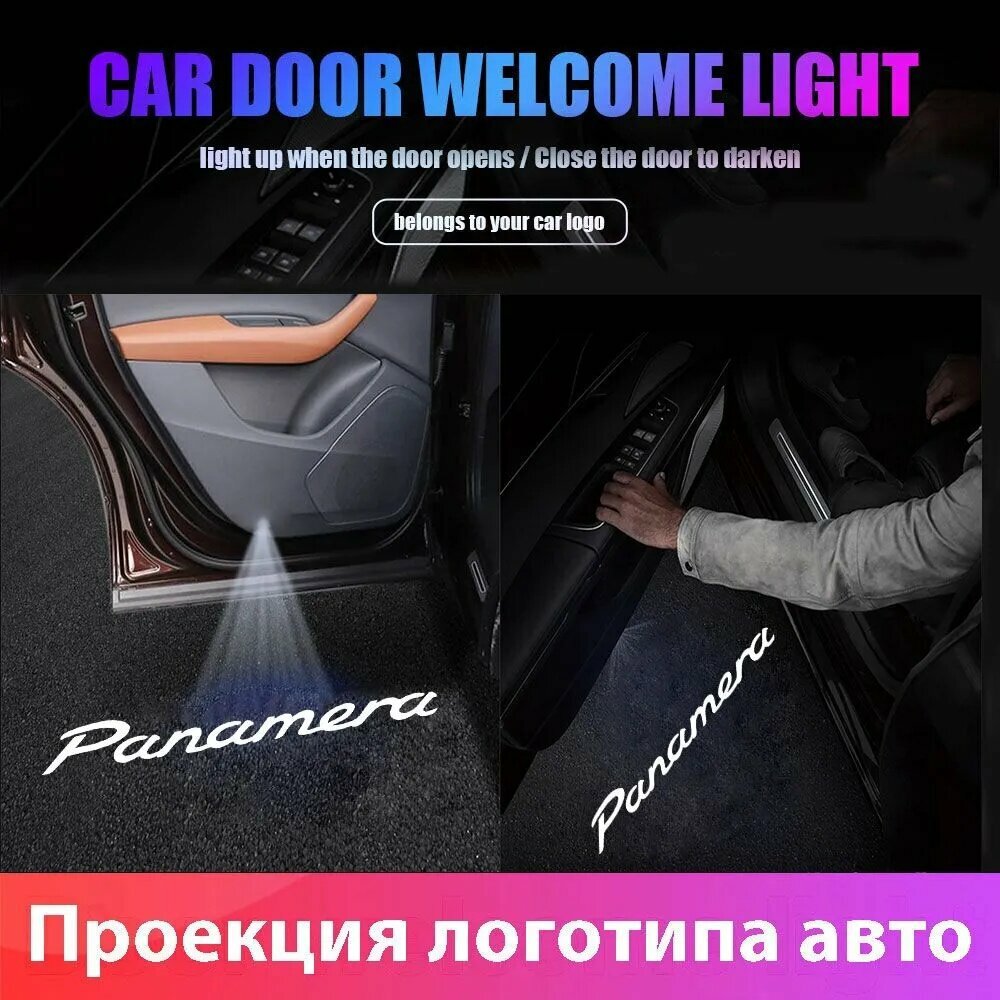2 шт автомобильные дверные фонари с логотипом проектор для Порше, Porsche Panamera 970 2010-2017