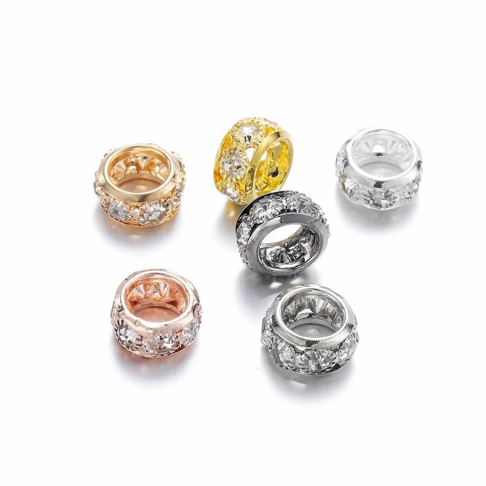 Спейсеры Разделители для бусин с хрустальный страз , размер 12mm , 20шт