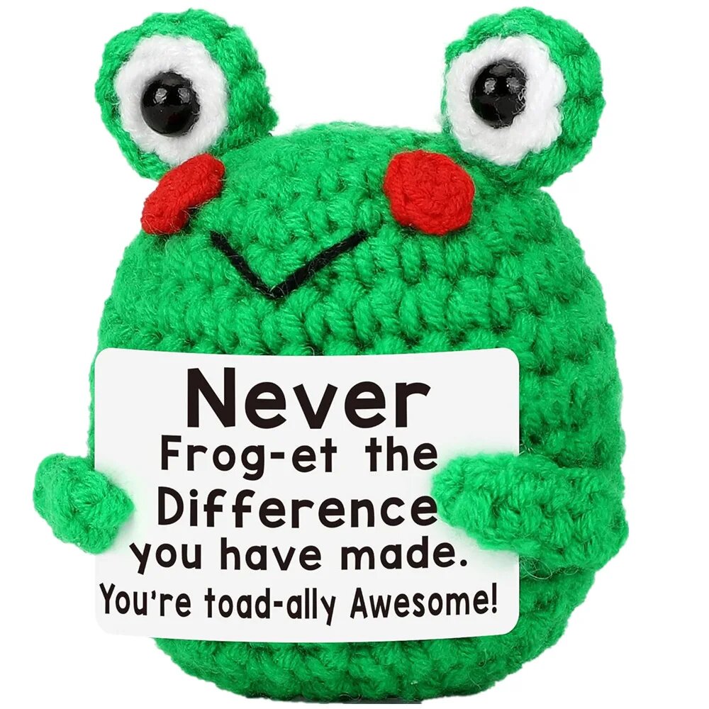 Позитивные вязаные крючком животные, рождественские подарки на день рождения для женщин и мужчин, эмоциональная мама, папа, дочка, сестра, друг, стол, домашний осенний декор