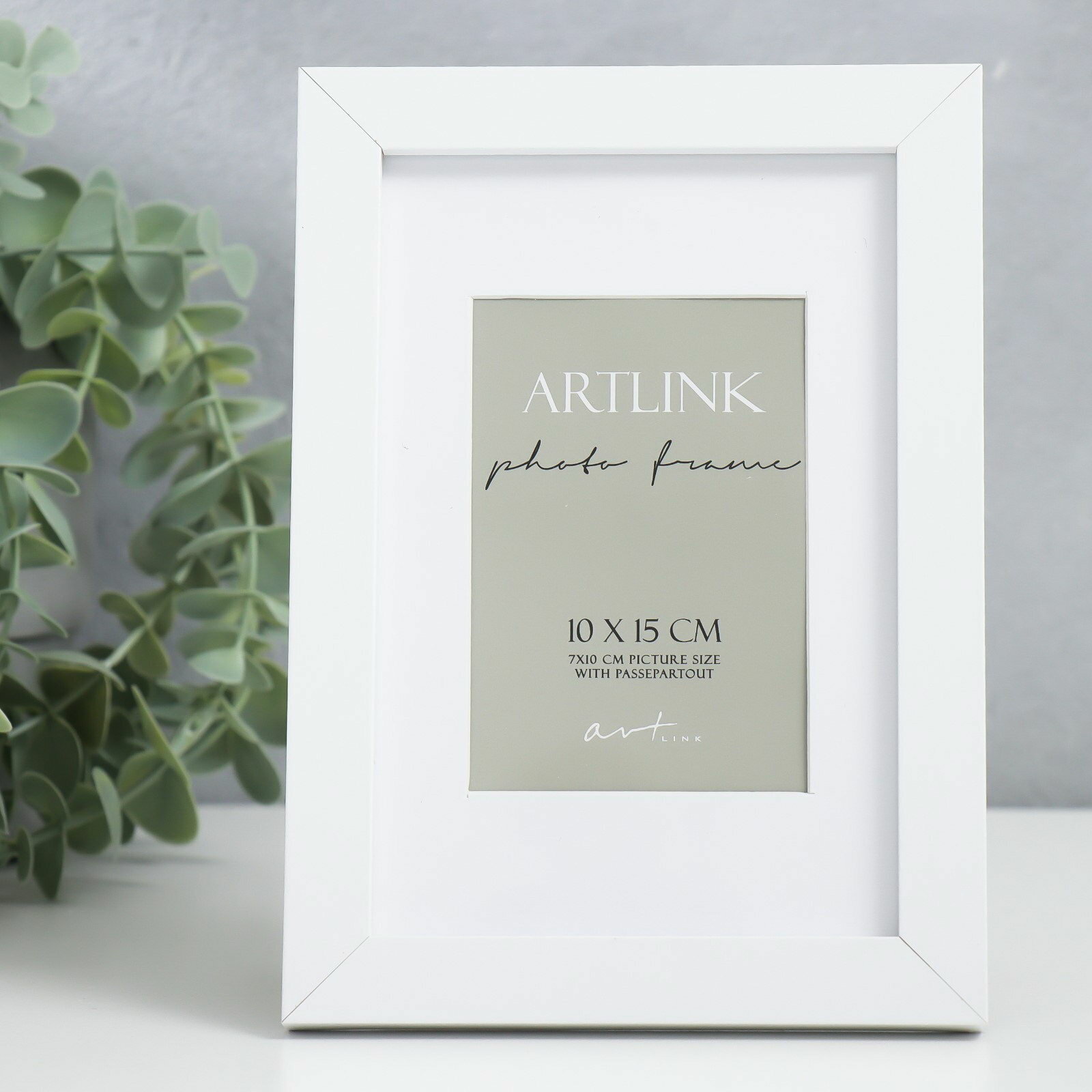 Фоторамка для фото 10x15 см Ellis, МДФ, с паспарту, белый, цвет: белый