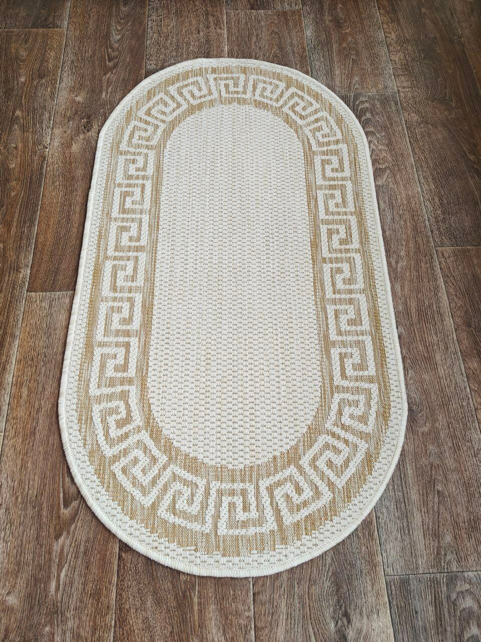 Циновка без ворсовая овальная 60 на 110 с противоскользящим покрытием