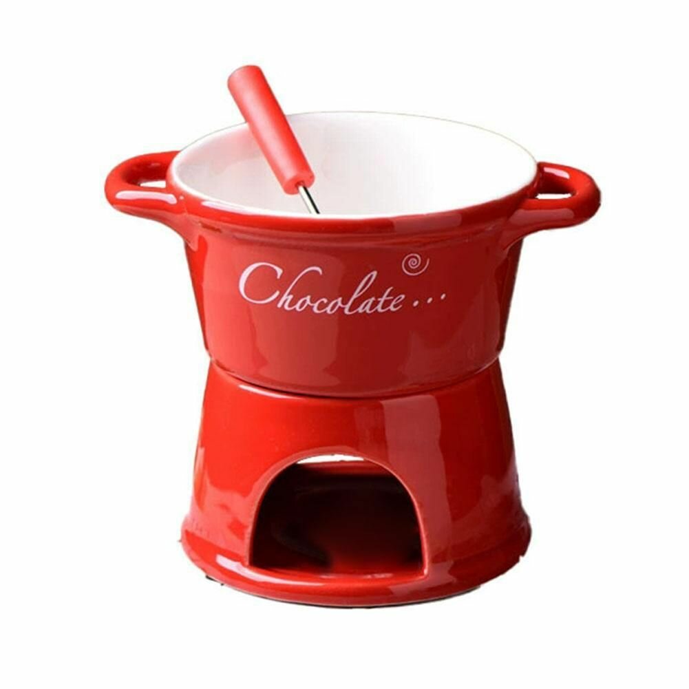 Творческий набор для фондю с вилками, подогрев от свечи, десертная жаровня