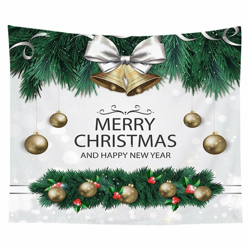 Красивая рождественская гобеленовая настенная ткань для праздничного декора дома, Золотой колокол - 150*200 см