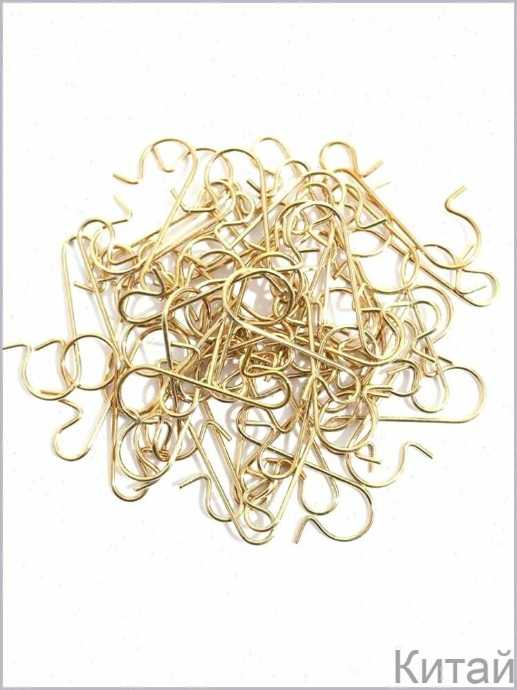 Крючок декоративный для украшений золотой 50 шт.