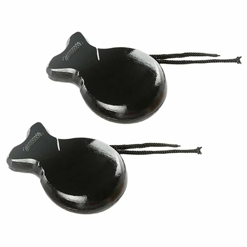 2 шт. Кастаньеты для фламенко с веревкой, деревянные испанские кастаньеты для детей и взрослых, Черный
