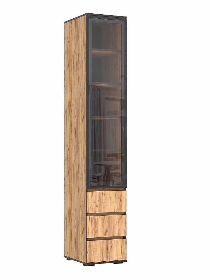 Норд Пенал-стекло 40 см. с ящиками Дуб Крафт