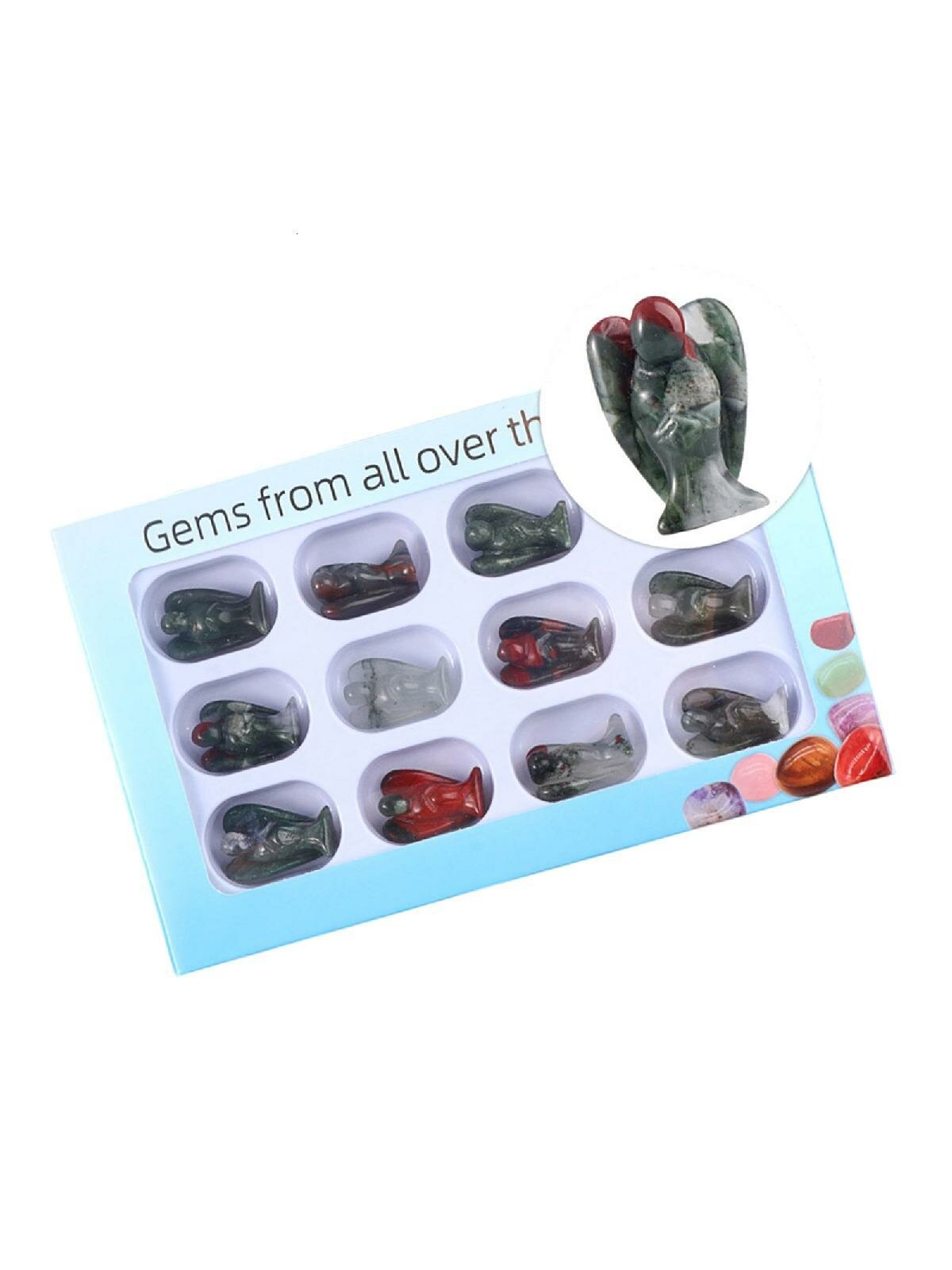 Элегантный Набор хрустальных Статуэток Ангела Ручной Работы из камня Для Медитаций И декоров