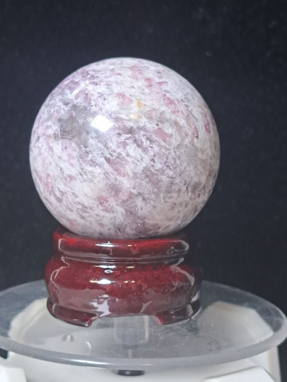 Шар розовый турмалин, натуральный камень, амулет, талисман, оберег, декор для дома, 214 гр