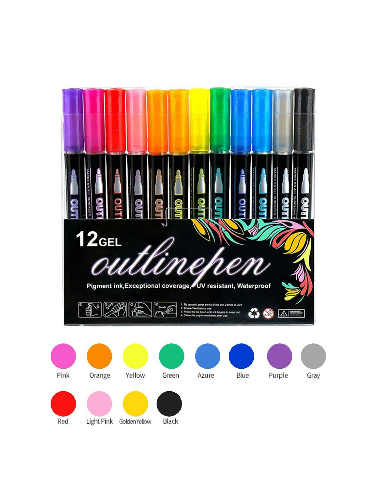 Блестящие Маркеры Двойная Линия Блестящего Фломастера Для Детального Наброска Рисунка