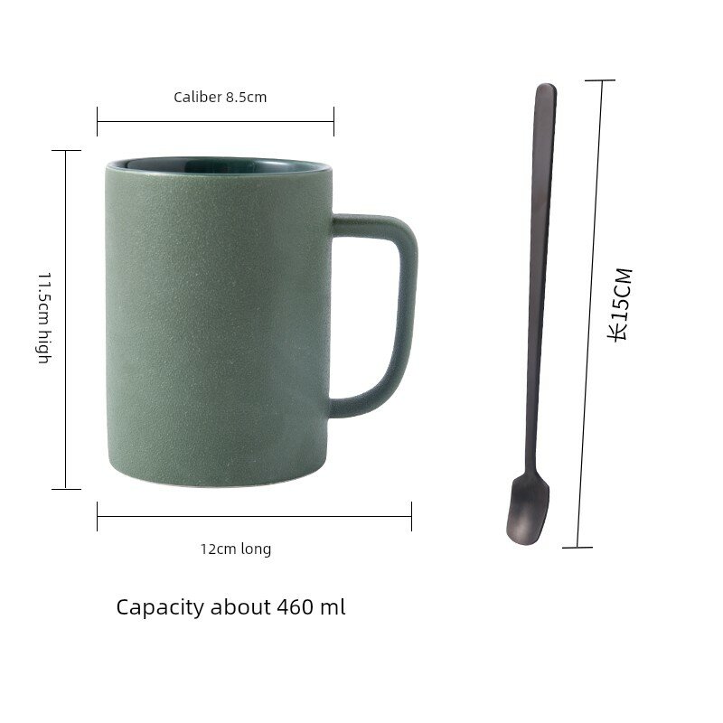 Матовая кружка в скандинавском стиле, креативная и персонализированная чашка для кофе с крышкой и ложкой, чашка для