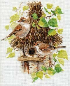 Набор для вышивания крестом "Славки" 1-23, 22х26 см, Алиса
