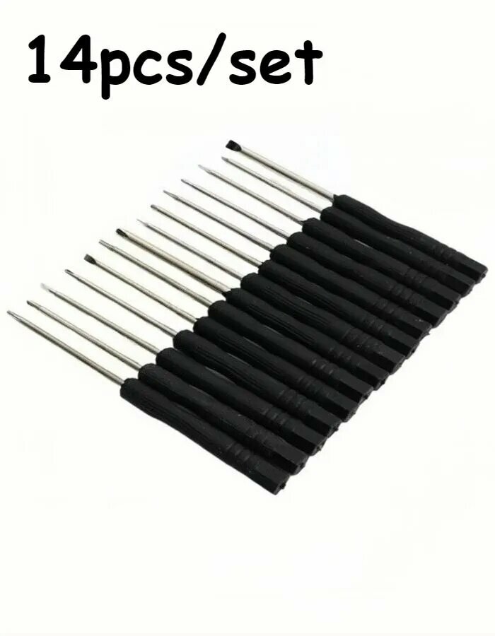 14pcs/set черный мини отвертка, подходящая для тонкой работы
