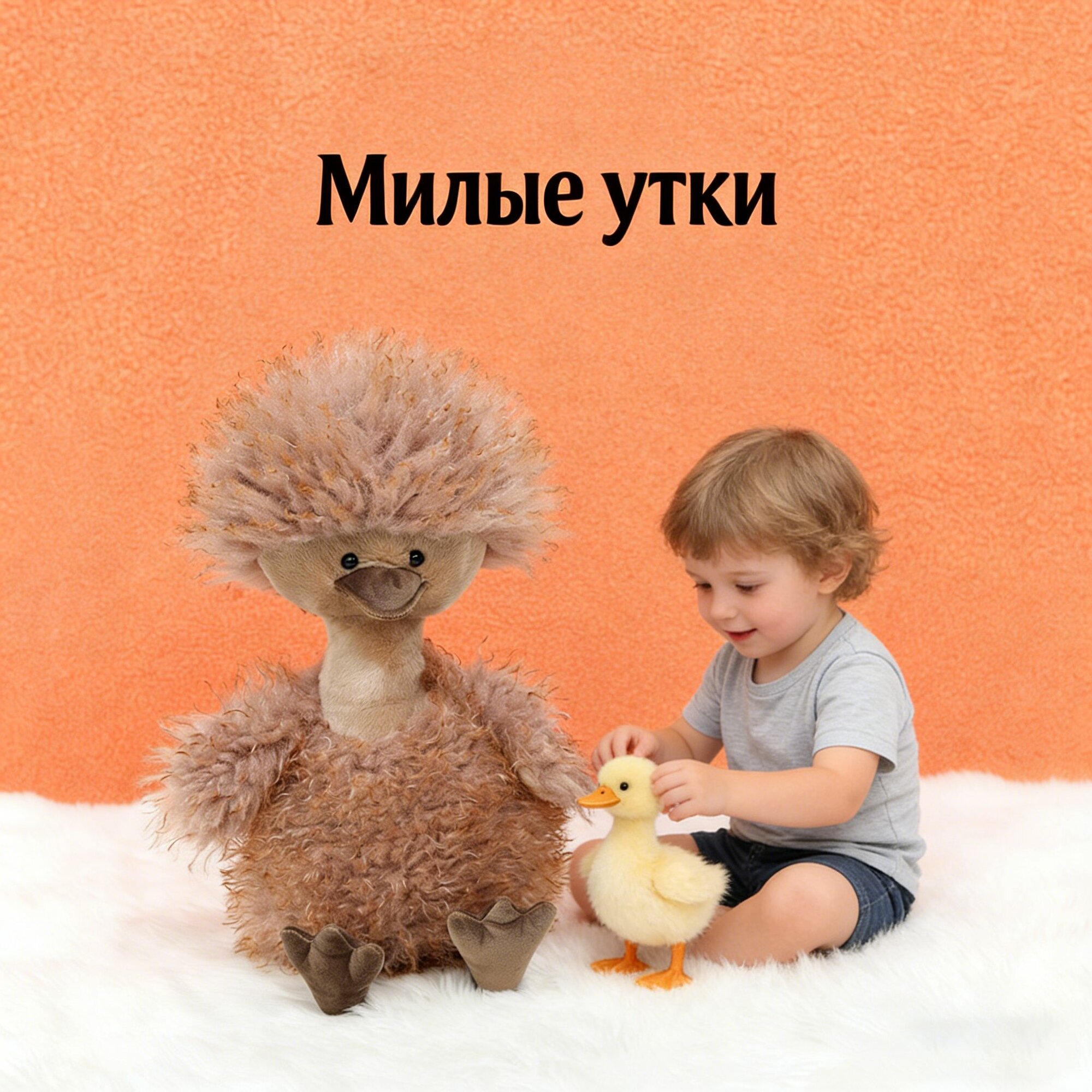 Плюшевый утенок, забавный и необычный, антистрессовая игрушка для детей и взрослых