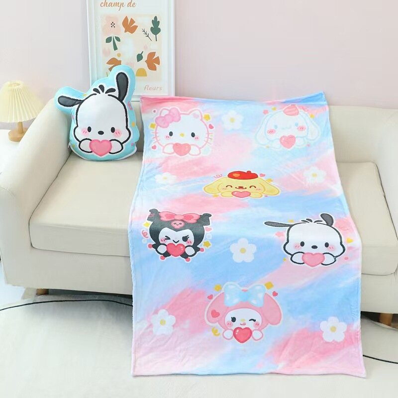 Плед с мультяшными персонажами, плюшевый плед для сна, плед для дивана, утепленный плед, плед для кондиционера, портативный дорожный плед, чехол для автомобиля.