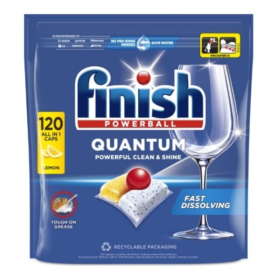 Капсулы для посудомоечных машин Finish QUANTUM, 120 шт лимон