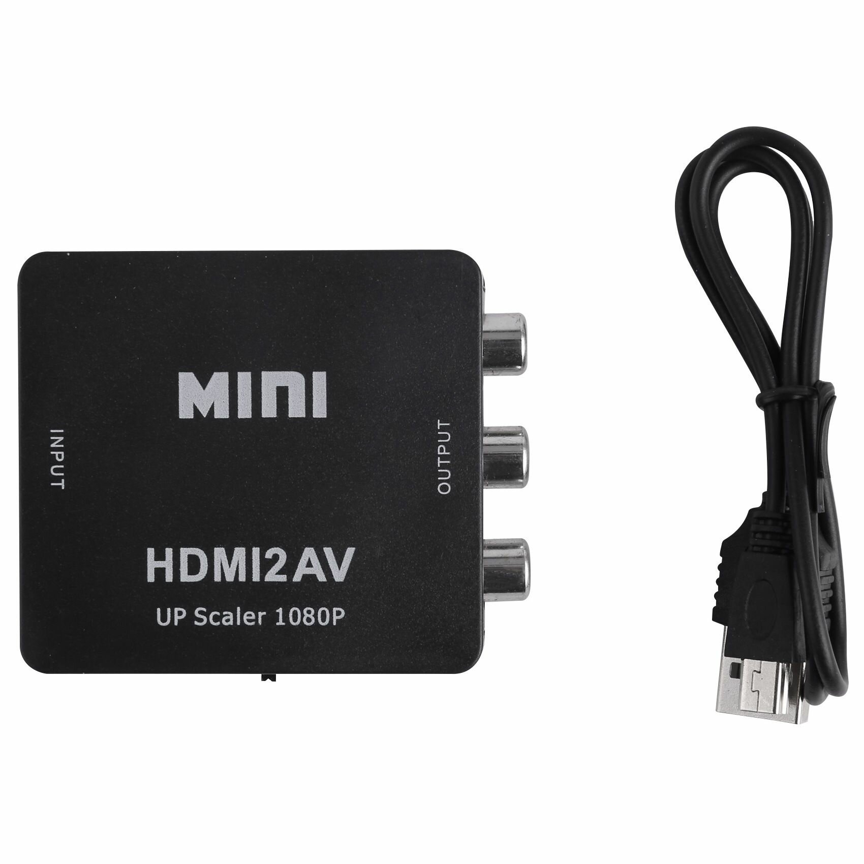 MINI to 3RCA CVBS Composite Video AV Converter Adapter TV VCR DVD Черный