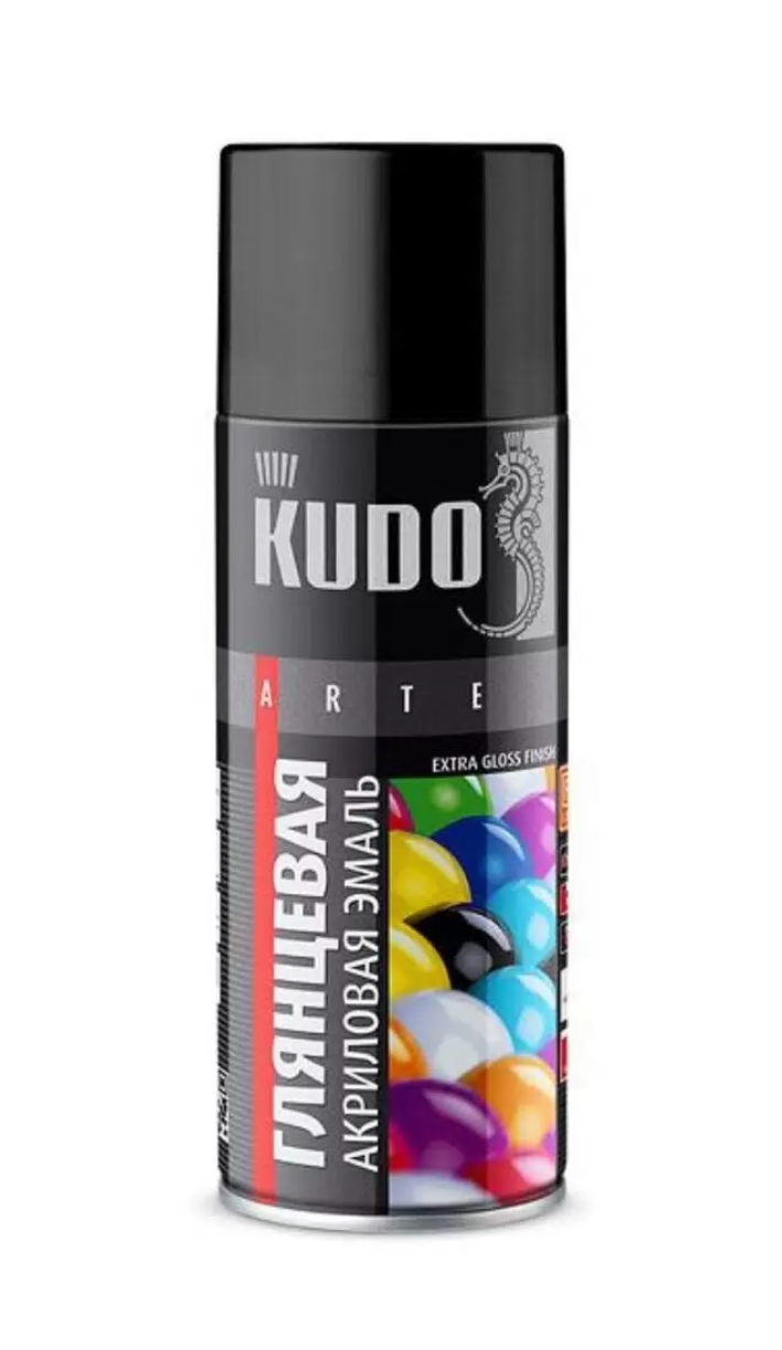 Краска аэрозоль акриловая RAL 9005 черная глянцевая 520 МЛ "KUDO"