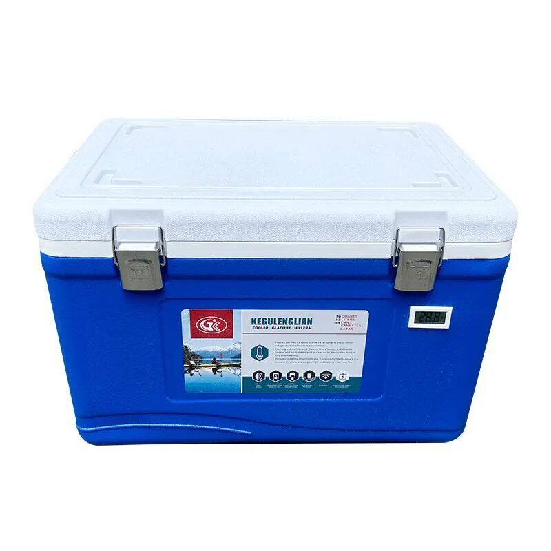 Термобокс 50л для доставки еды (Сине-белый, крышка EPS, вес 4 кг)