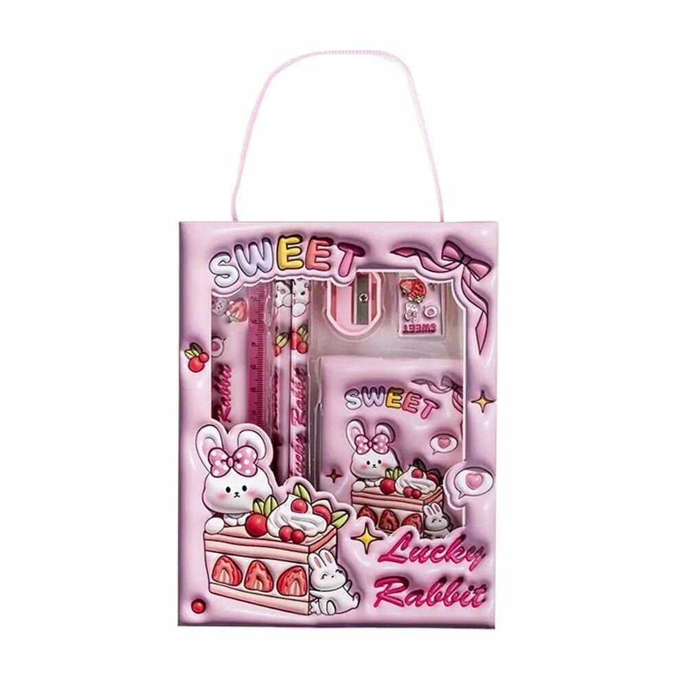 Набор канцелярский подарочный, набор для творчества, розовый