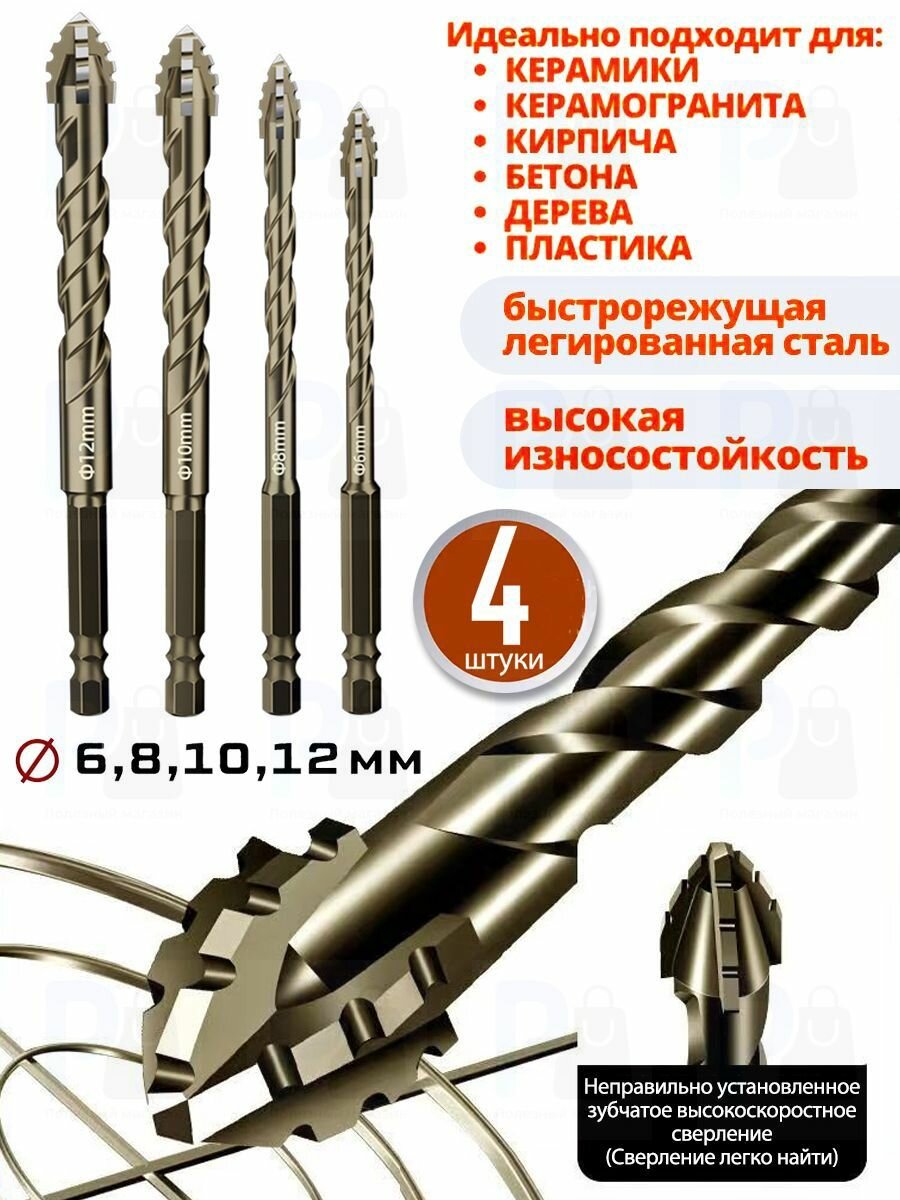 Новая четырехлезвийная зазубрина предпочитает сушеные керамические стеклянные буры из нержавеющей стали