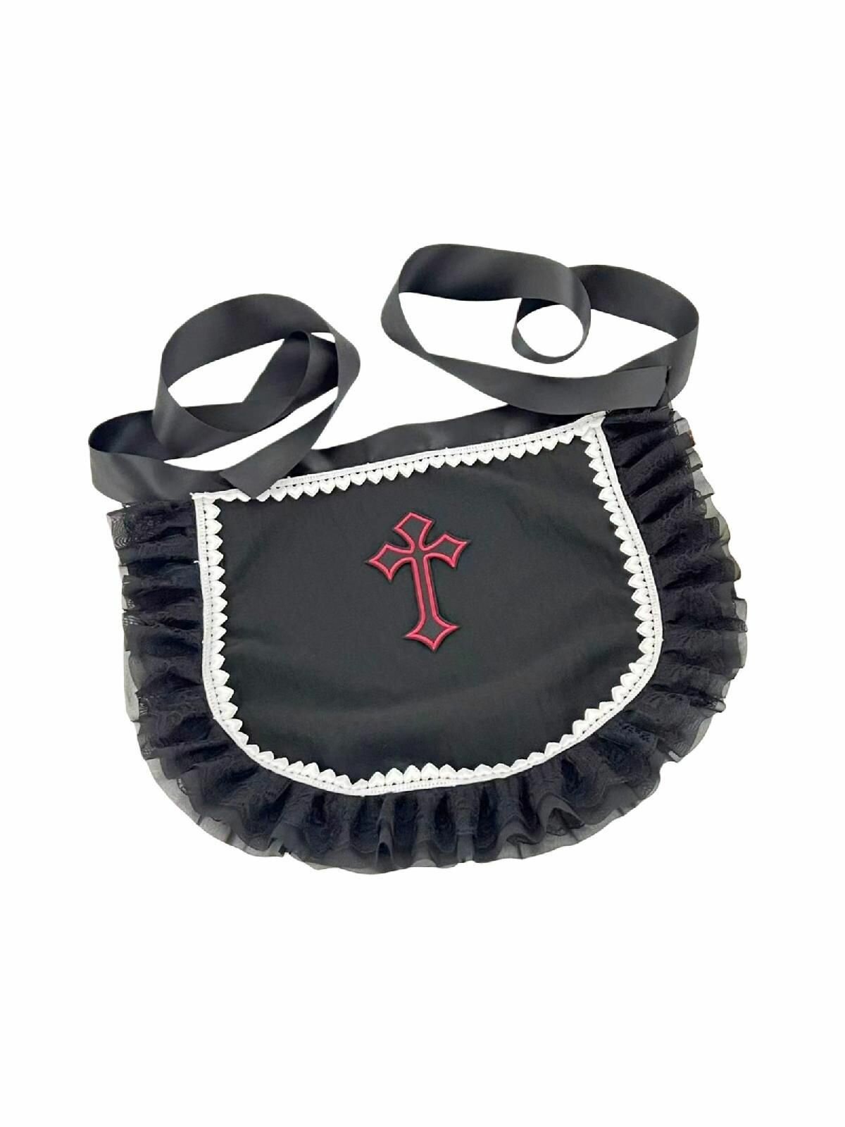 Косплейный фартук с кружевом, Красный черный апро