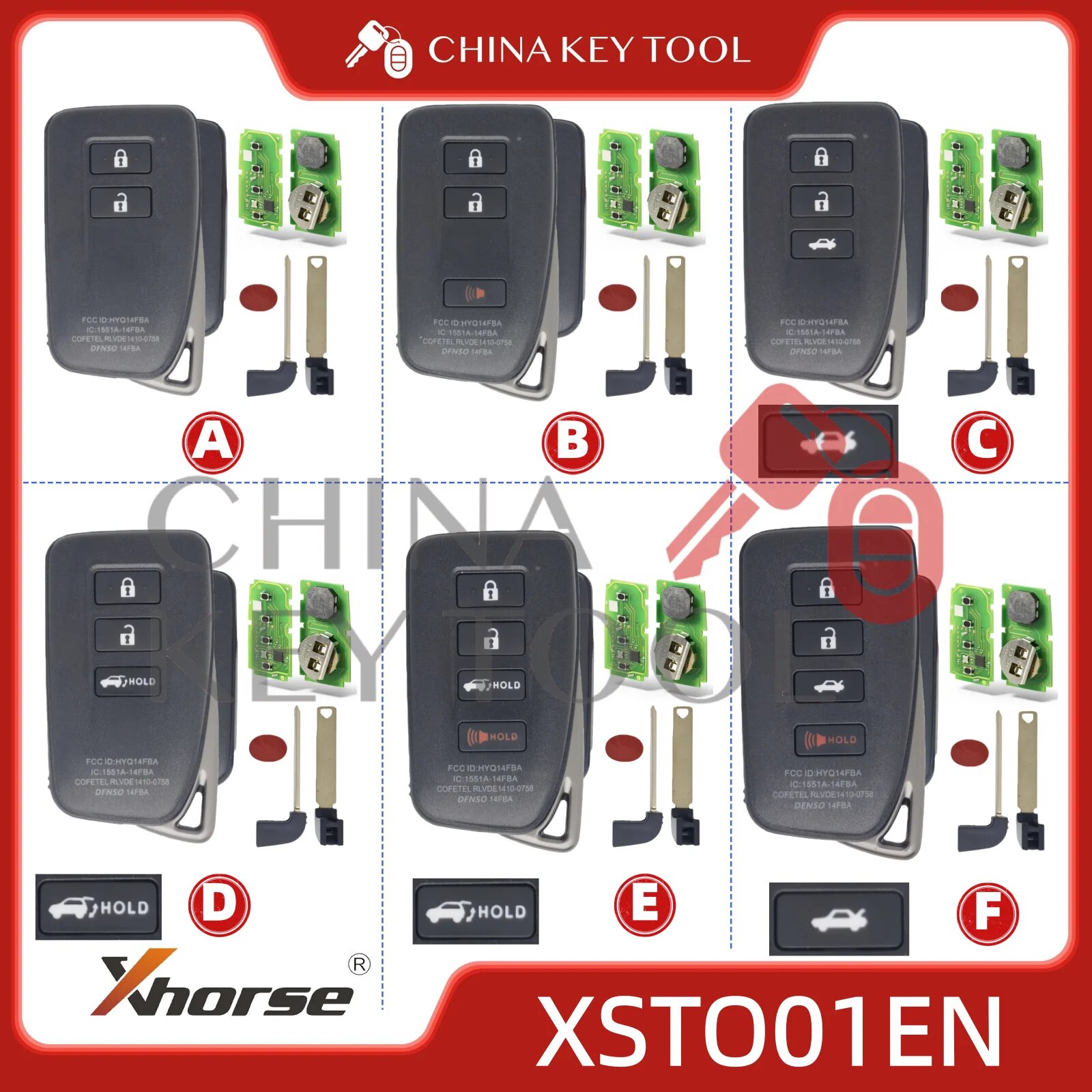 Xhorse XSTO01EN Универсальный смарт-ключ, цвет D, LEX