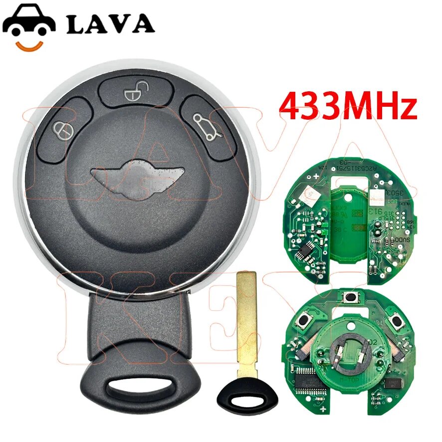 Умный автомобильный ключ LAVA 315/433/868 МГц ID46 для BMW Mini Cooper Cabrio Clubman Countryman VDO 5WK49331 MINI 3456371-01 433MHz