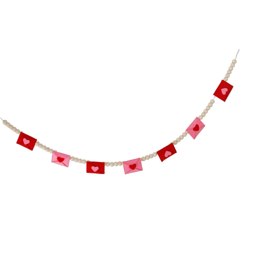 Деревянные бусины Фетровый конверт Флажки Подвесной декор Для свадьбы Дня святого Валентина Праздника