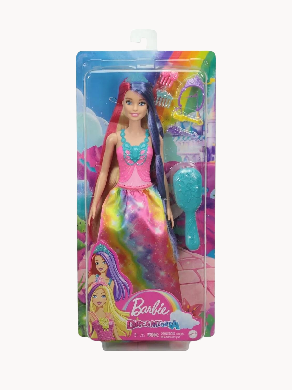 Кукла Mattel Barbie Dreamtopia Принцесса с цветными волосами GTF38, разноцветный