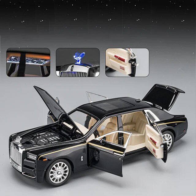 1:24 Rolls Royce Phantom Mansory, литая модель автомобиля из сплава, модель со звуком и светом, инерционная машинка, игрушка для детей, подарок