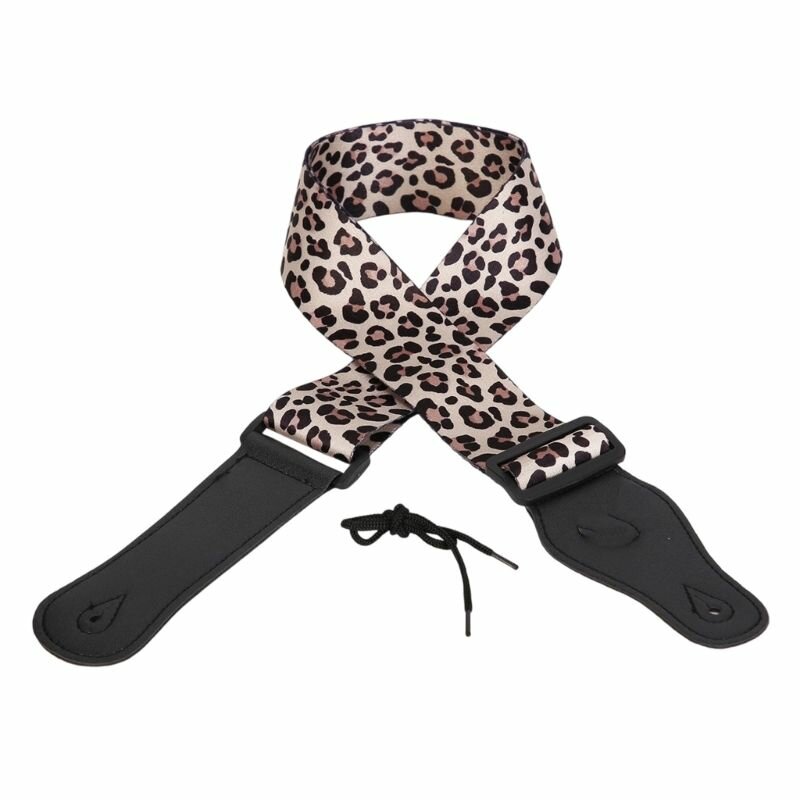 Фолк-акустическая гитара, расширенный ремешок для электрогитары с возможностью подключения медиаторов-Леопардовый узор № 2
