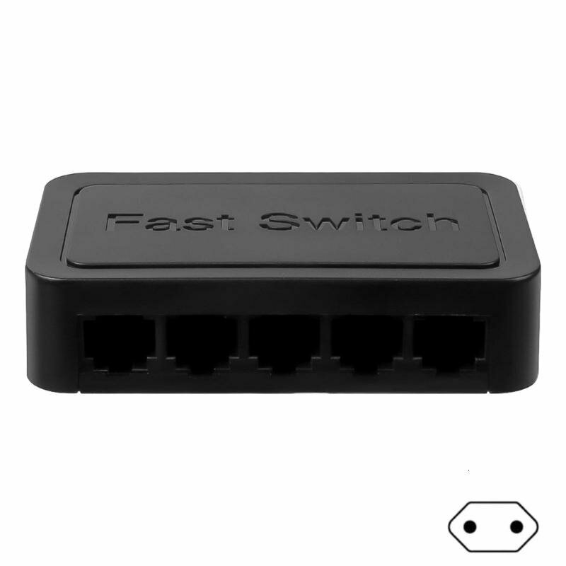 5-портовый гигабитный Ethernet-коммутатор, Черный - ЕС вилка