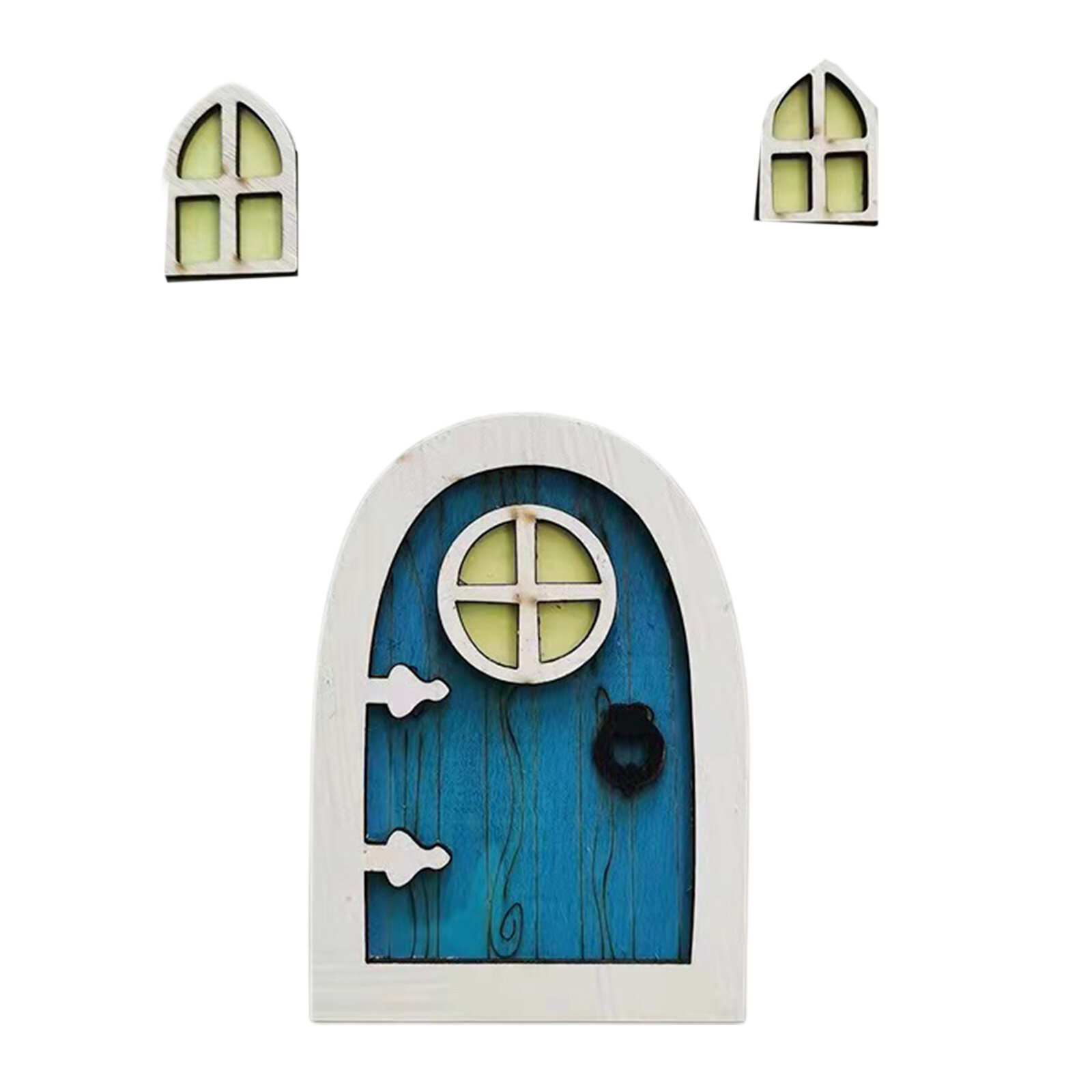 Миниатюрный светящийся набор статуй дверей для творческих деревянных поделок и декора, - F