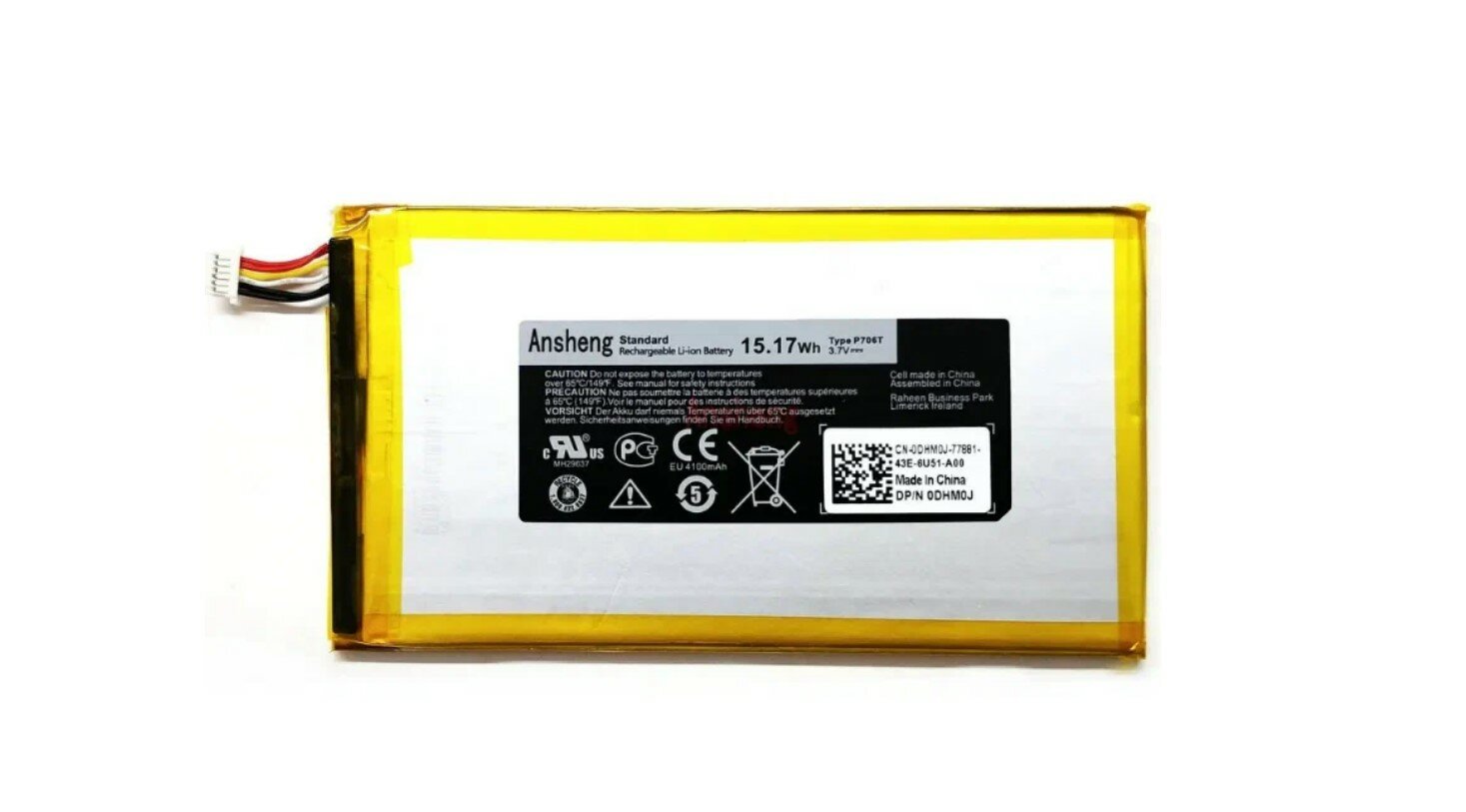 Аккумуляторная батарея MyPads 4100mAh P706T на планшет Dell Venue 8 android