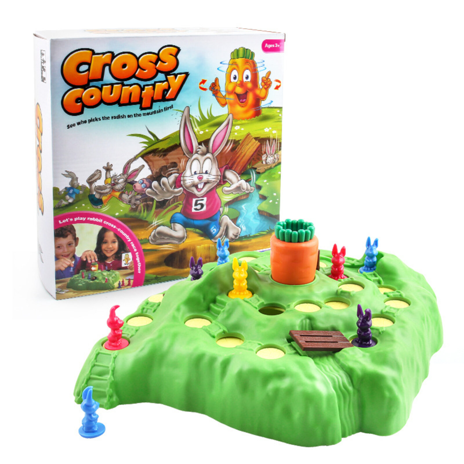 Игра для стола Rabbit Cross Country Match Rabbit Chess Rabbit Trap, размер 29.5*25.3*10.5см, без батарей, упаковка Card Adventure Simple Gift Box, материал пластик, возраст 3 года+, мойка протирка сухой тряпкой, комплектующие: 1 игровой диск + 24 карты +