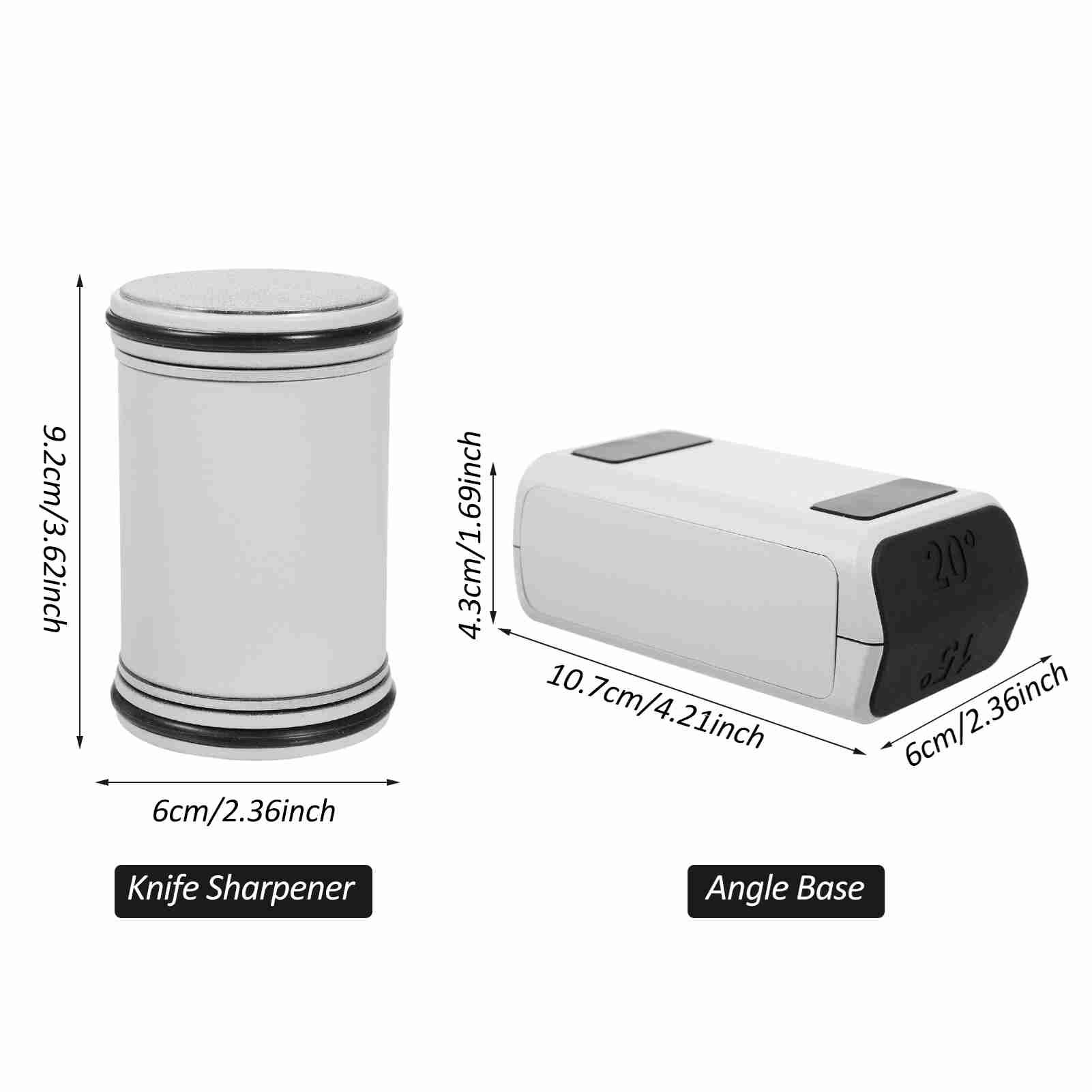 Точилка для ножей Rolling Knife Sharpener - инструмент для заточки ножей с алмазными и керамическими дисками для стали любой твёрдости, магнитная угловая база 15 и 20 градусов для кухонных ножей, набор поварских ножей, ножницы (серый)