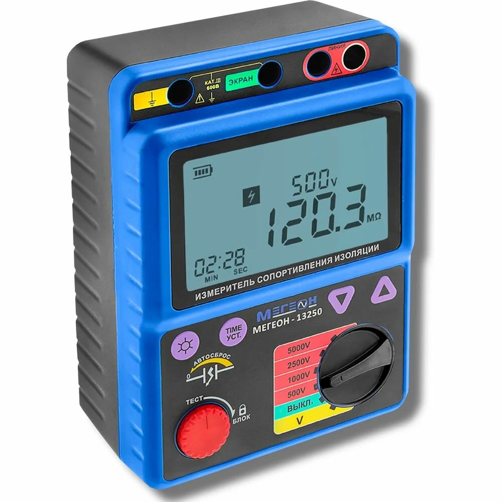 Измеритель сопротивления изоляции мегаомметр мегеон 13250 к0000021133