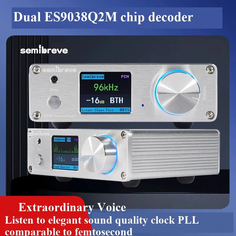 Semibreve DA10P Dual ES9039Q2M стерео аудио декодер DSD512 QCC3095 Bluetooth5.4 HiFi ЦАП с USB-доб-картой