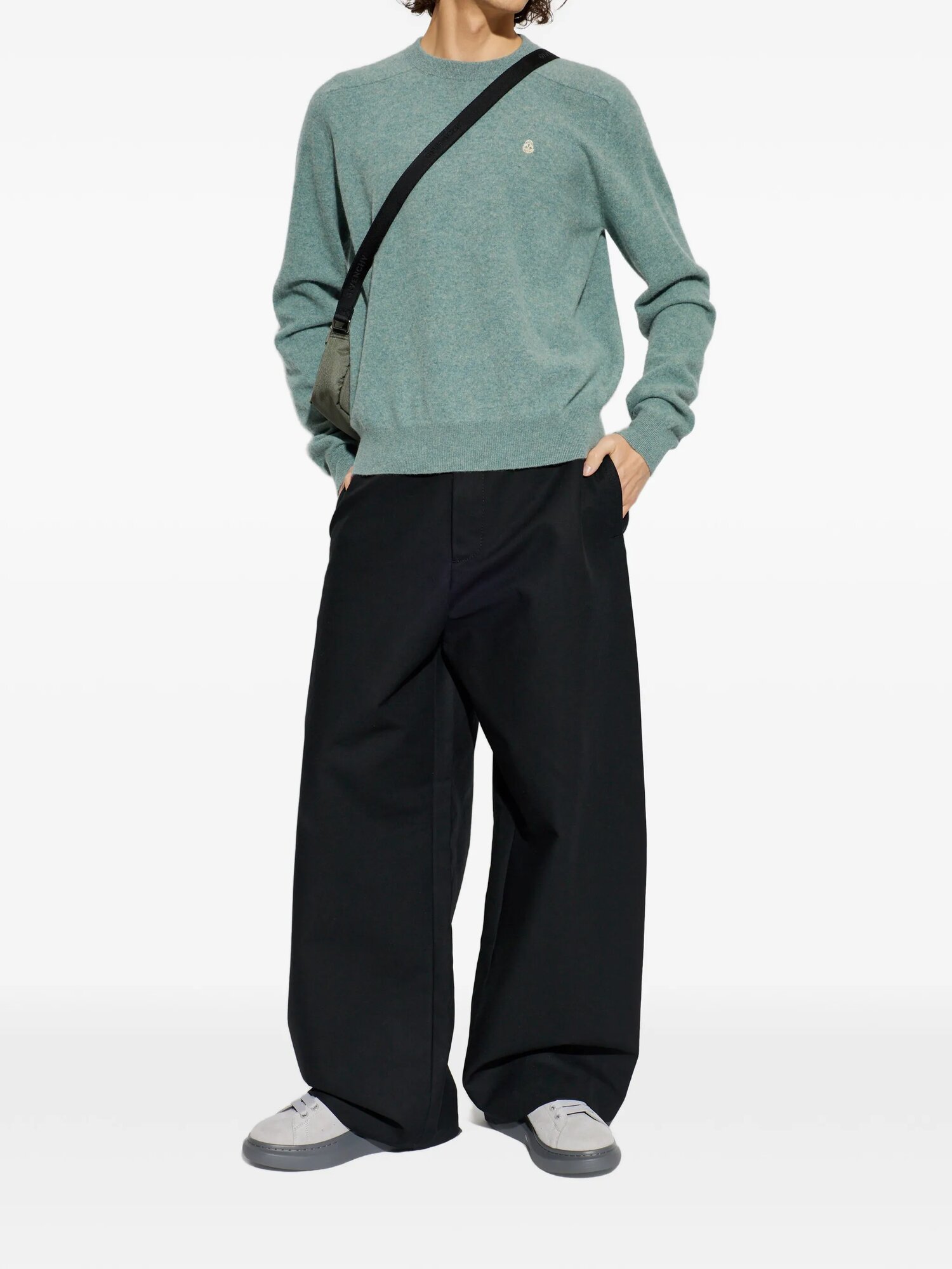 Свитер Alexander McQueen Crew-neck wool sweater, размер 52, , синий — фото 1