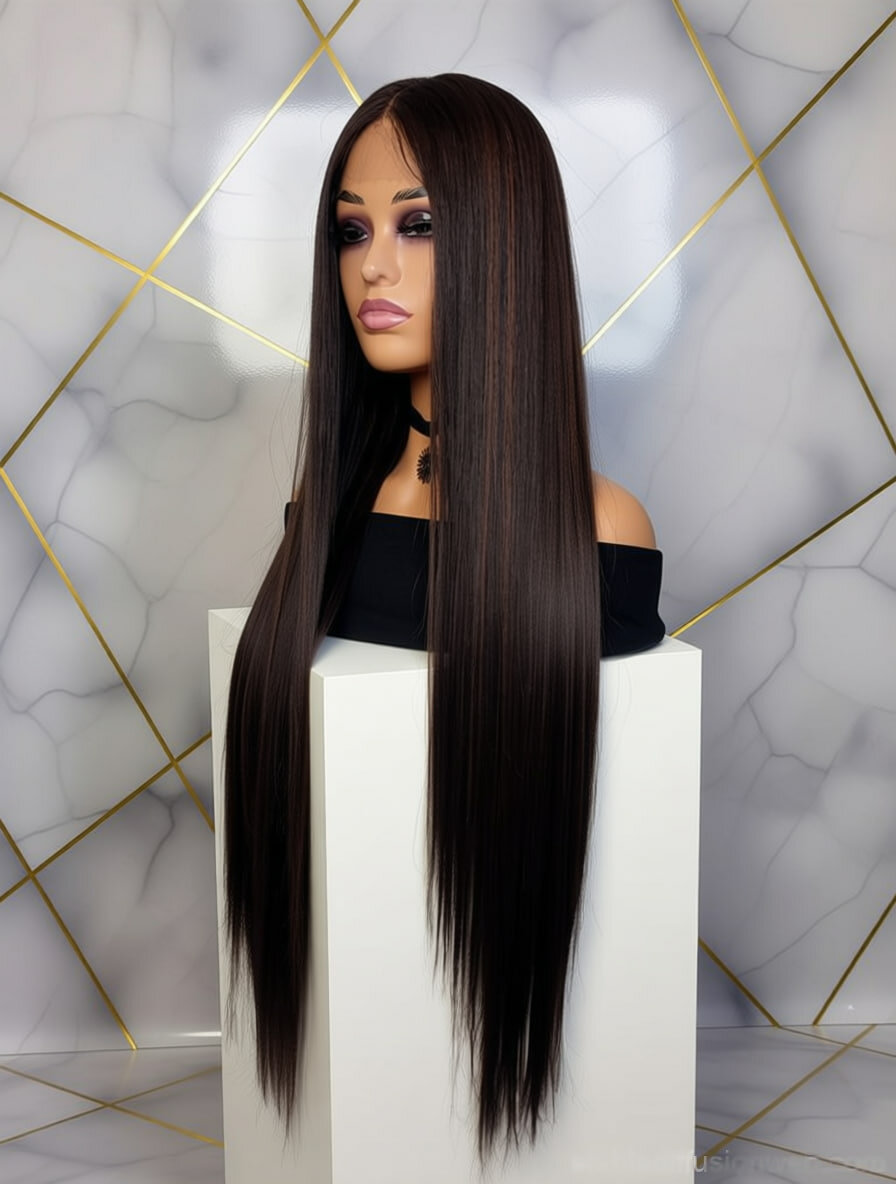 Парик, термоволокно, длина 100см, открытый лоб, дышащая сетка