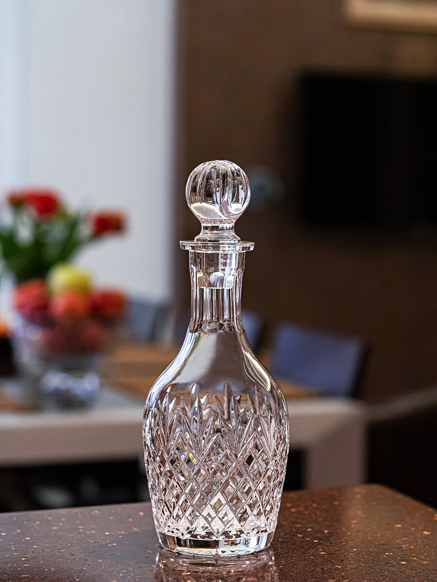 Хрустальный графин с пробкой для водки коньяка, крепких спиртных напитков, объем 0,45 литра, Неман