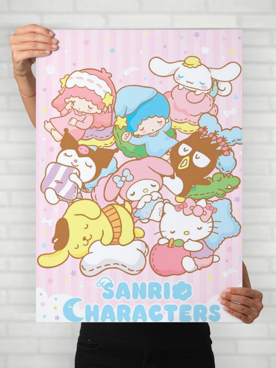 Плакат на стену для интерьера Персонажи Санрио (Sanrio 14) - Постер по милым героям формата A2 (42x61 см)
