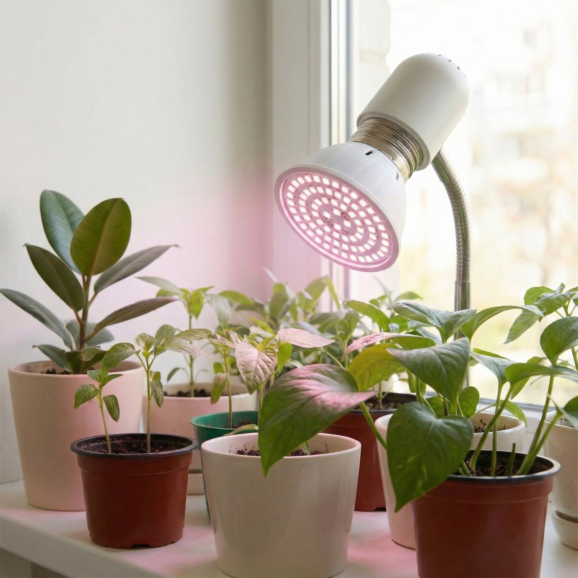 Лампа для растений «Фито» 60LED E27, улучшает рост, синий/красный спектр