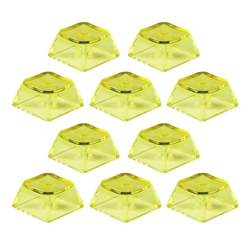 10 шт. Прозрачные кейкапы XDA2 для MX-клавиатур, Желтый