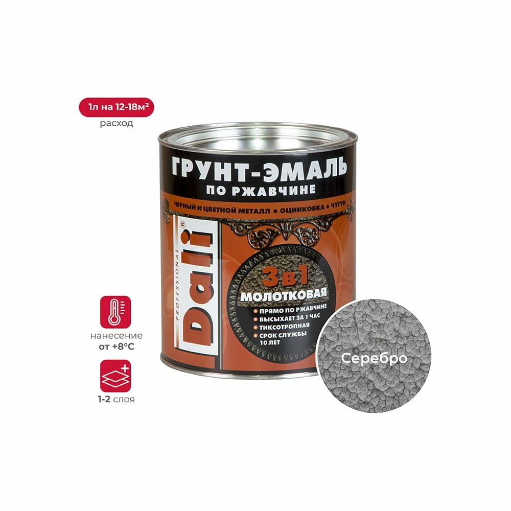 Молотковая грунт-эмаль по ржавчине DALI 29336